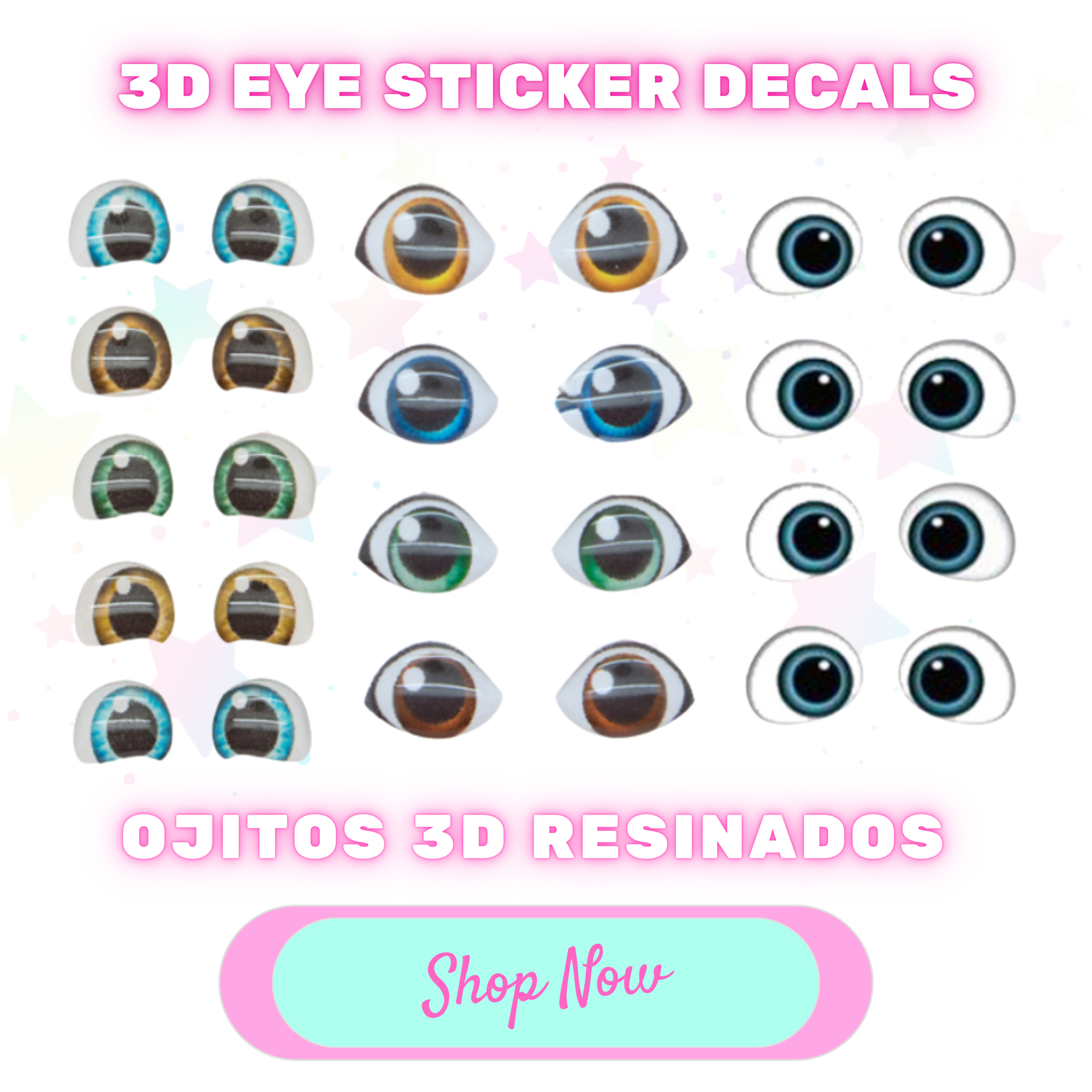 3D Resin Eye Stickers – Glitzy Molds
