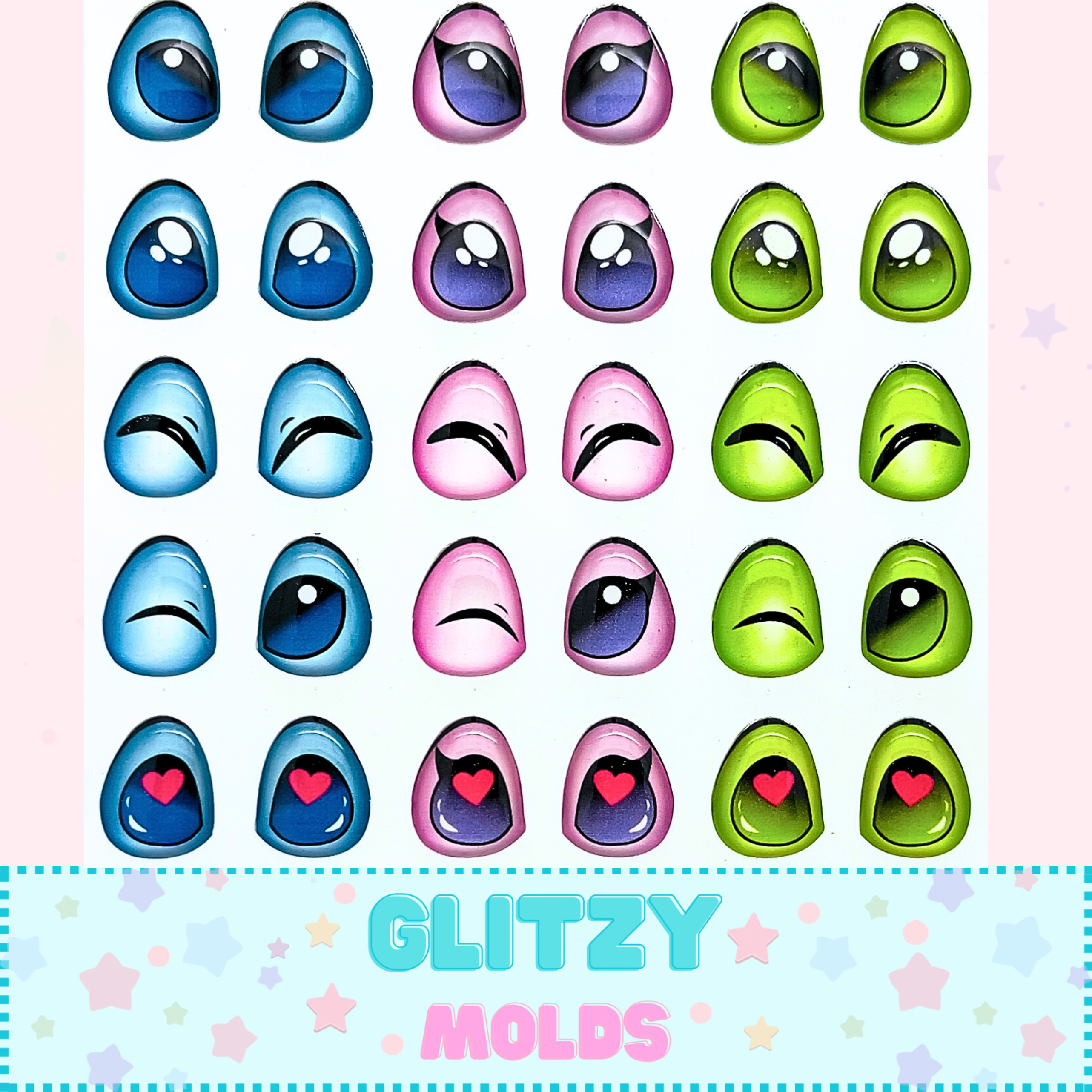 Stitch Eye Decals, 3D Eye Stickers, 8mm, Self Adhesive VG-StitchMini ...