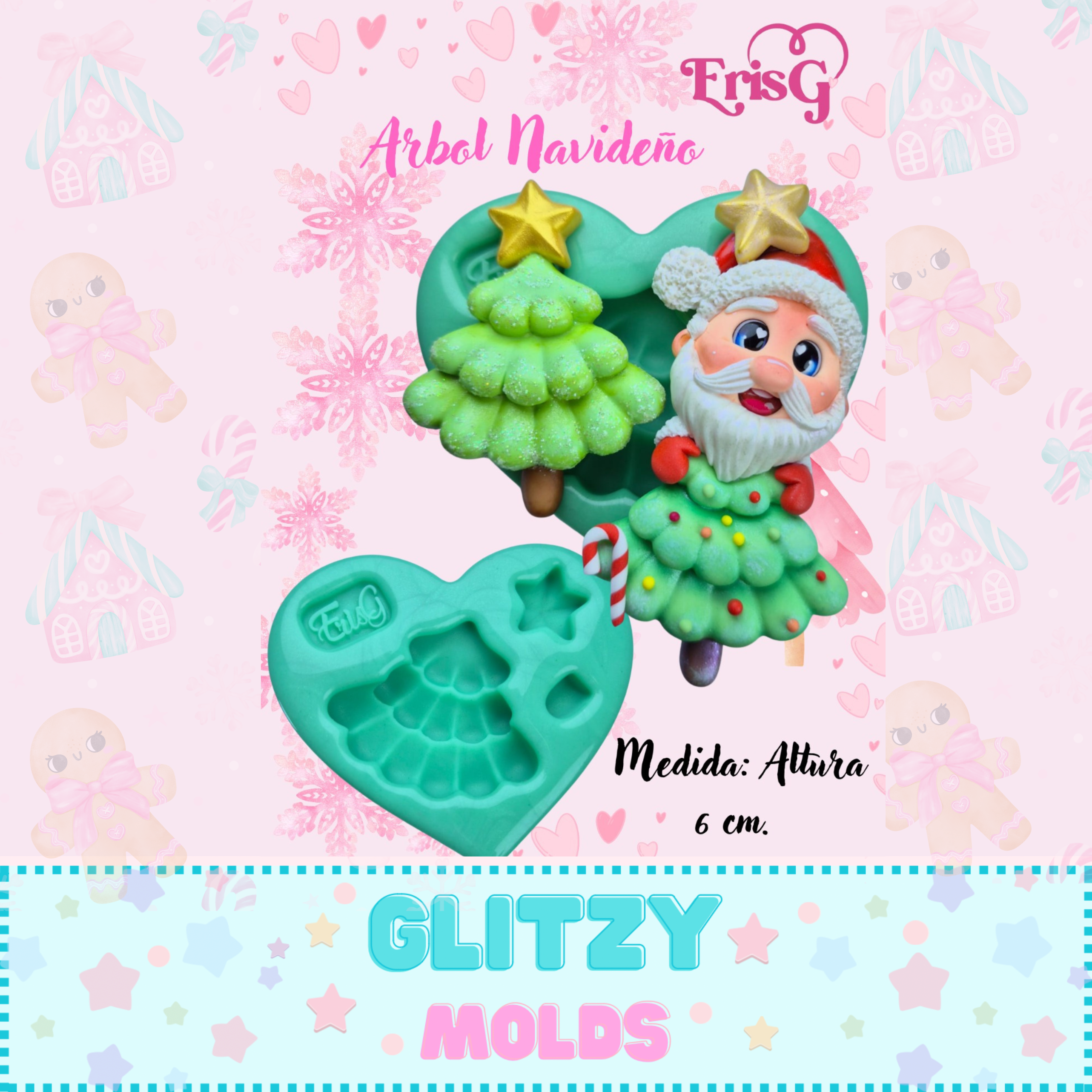 Arbol de Navidad, Molde de Silicon, Eris González – Glitzy Molds