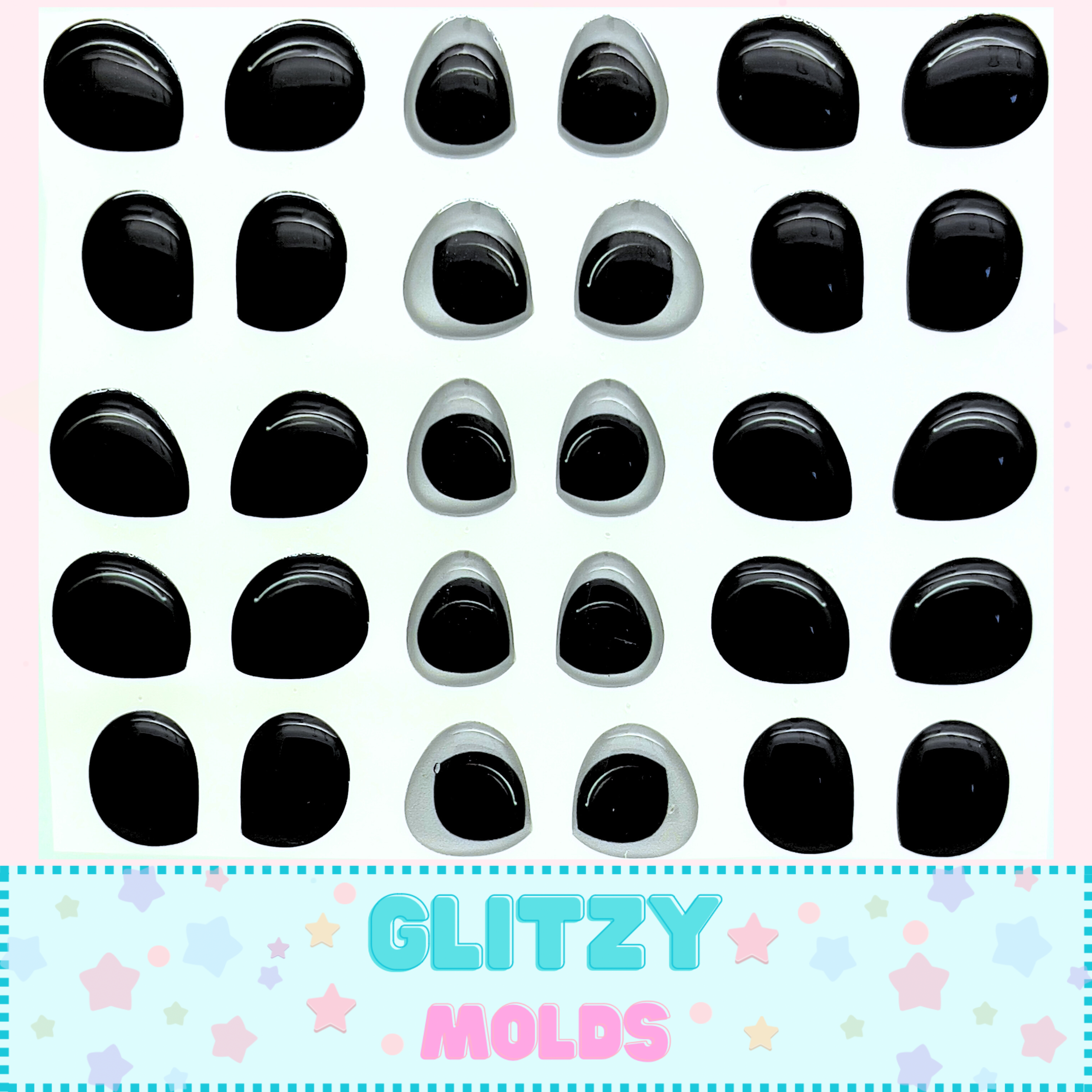Jack Stitch Eye Decals, 3D Eye Stickers, 1.2cm, Self Adhesive VG-Jack1 ...