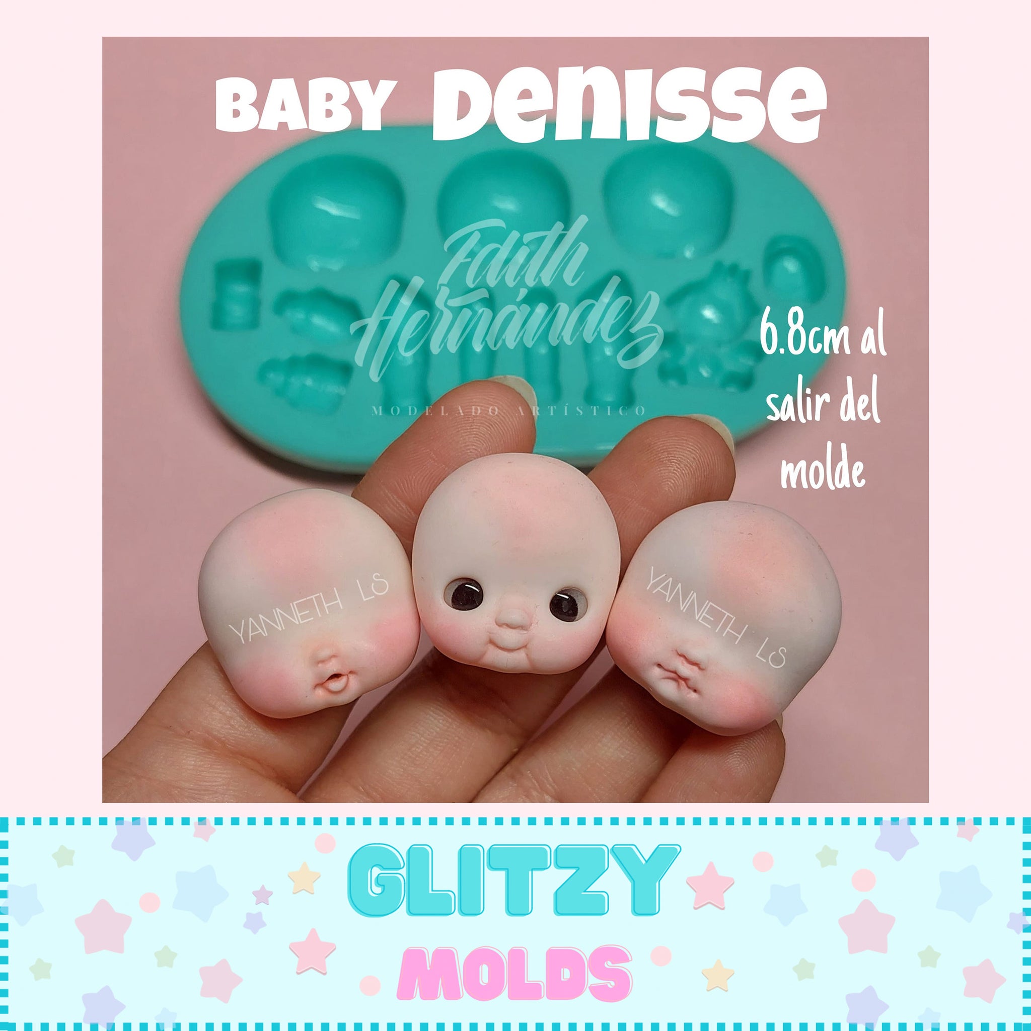 Baby Denisse Mold, Molde Baby Denisse, Moldes de Silicone Edith Hernan ...
