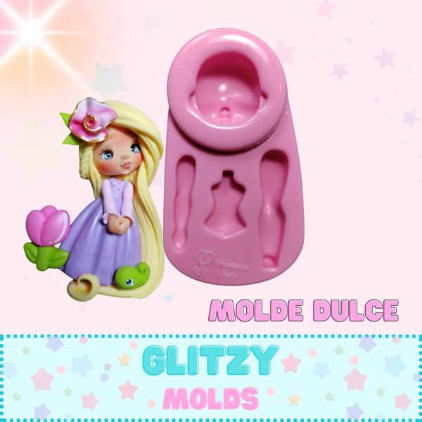 Dulce Mold, Doll Applique Silicone Mold, Bisutería Lily's BL-Dulce-187 ...