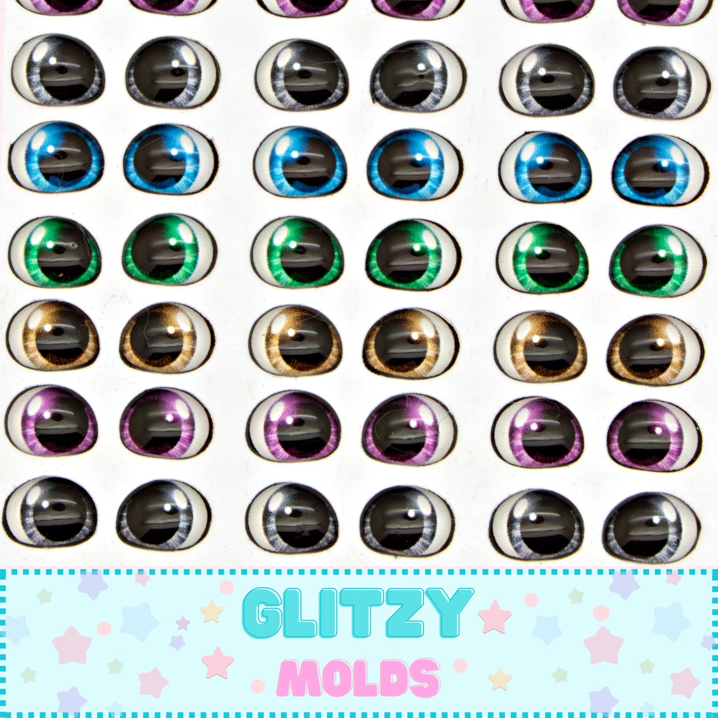 Eye Stickers, 3D Resin Eyes, 5mm by 7mm, Ojos Resinados 3D, Ojitos Aut ...