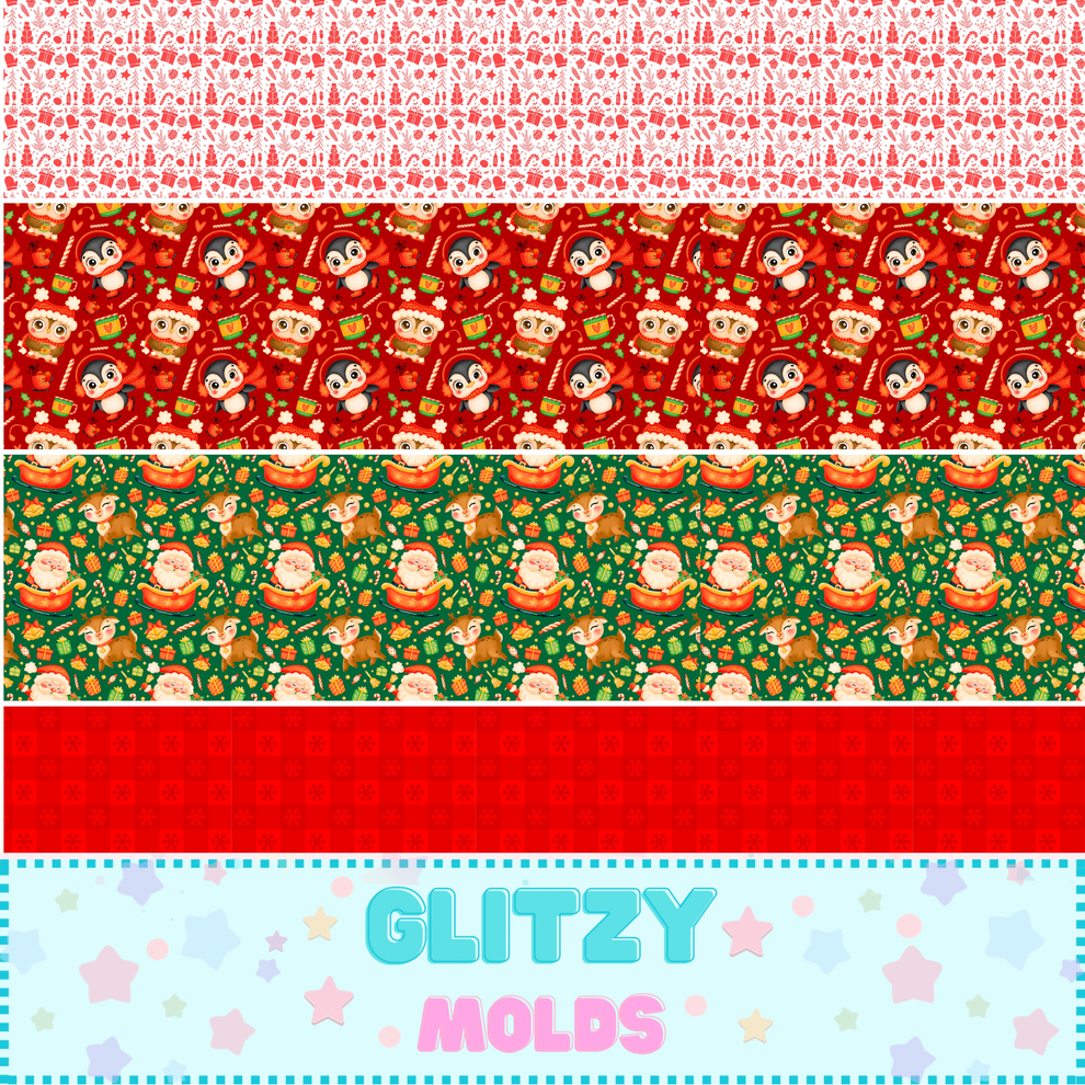 Christmas, Printed fabric Sheet, 8 by 11 inches, Winter-4 – Glitzy Molds