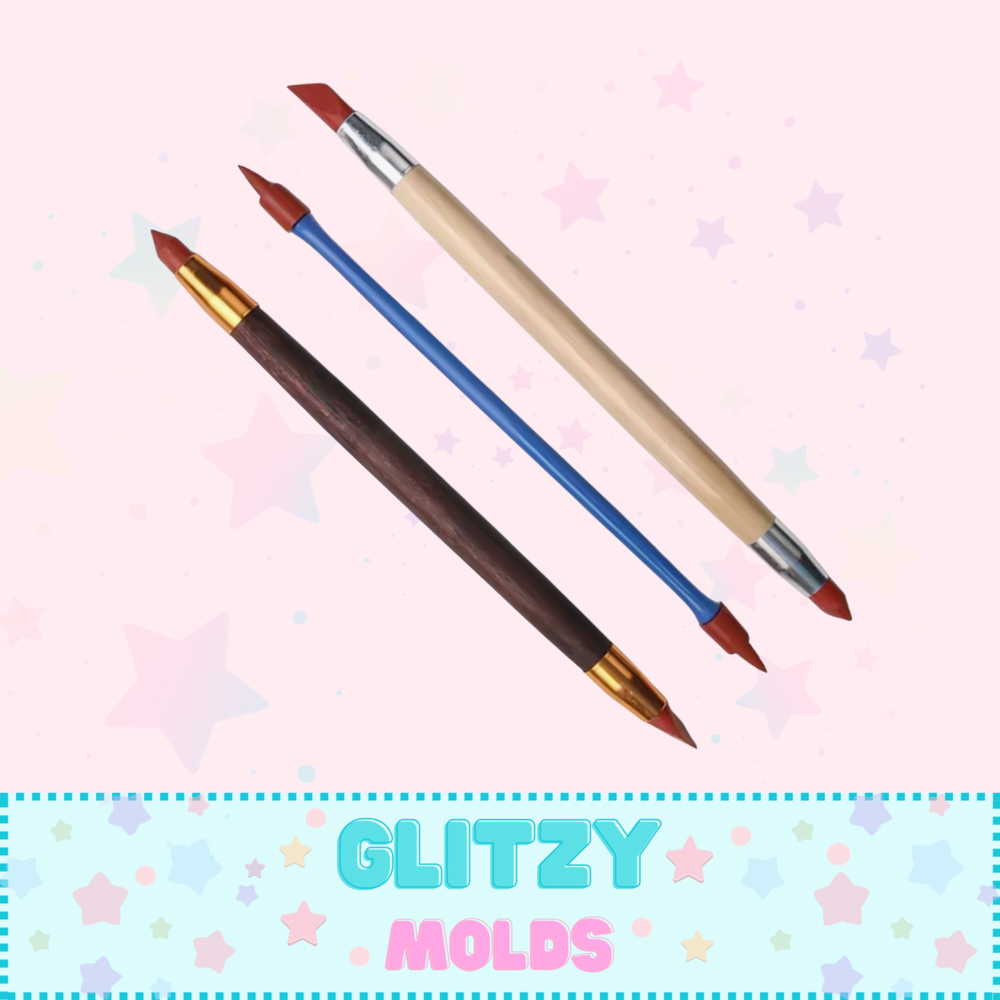 Clay Modeling Tools, 3 piece Set, Silicone Tips – Glitzy Molds